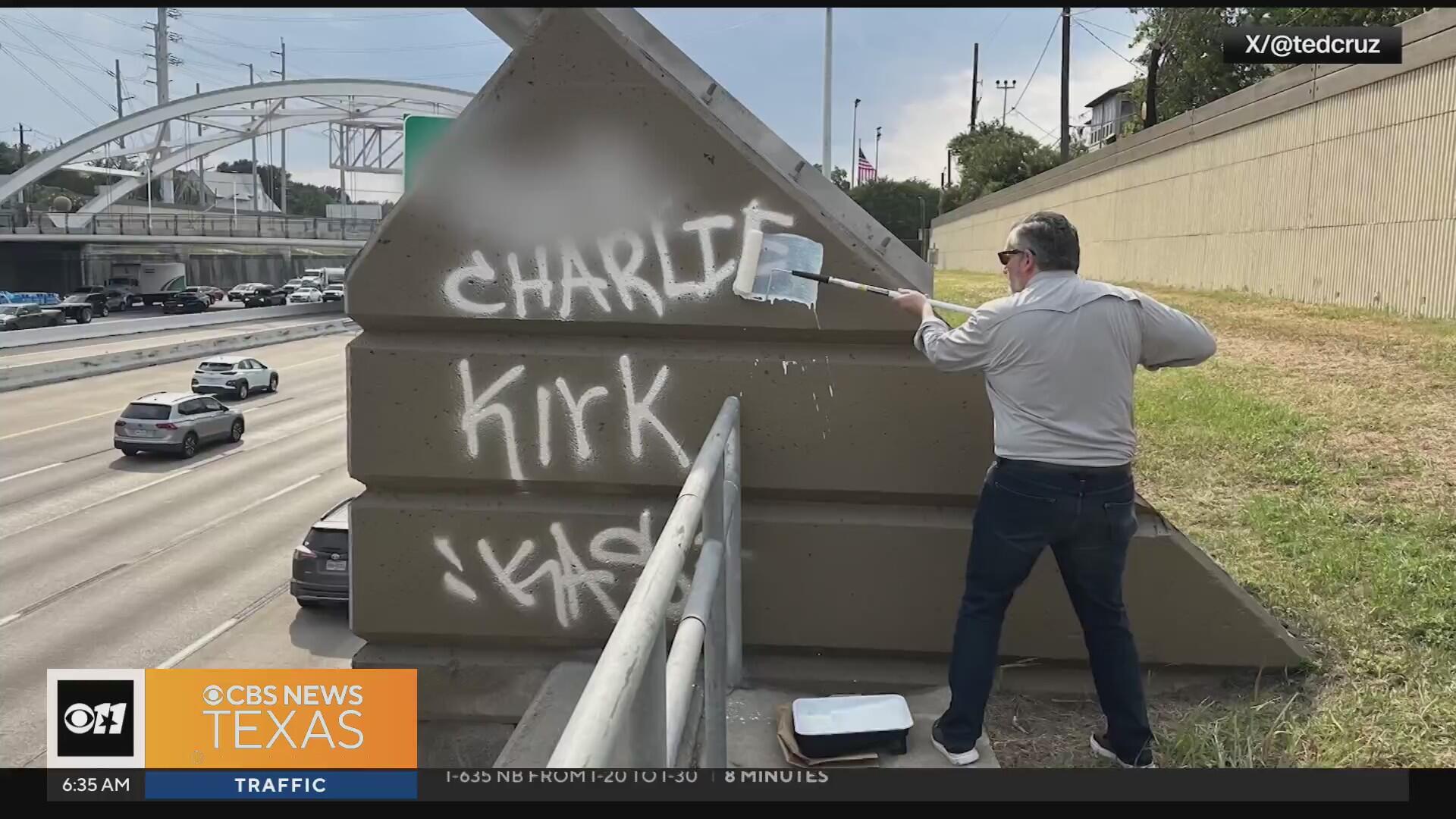 Texas Sen. Ted Cruz says he was "erasing evil" by painting over Charlie ...