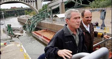 Bush Tours Bridge Site As Search Goes On - CBS News