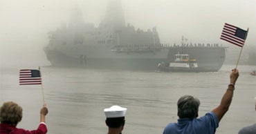 Ship Built with WTC Steel Sails for NYC - CBS News