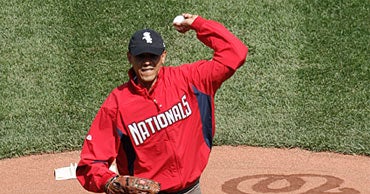 Obama Tosses Historic First Pitch in D.C. - CBS News