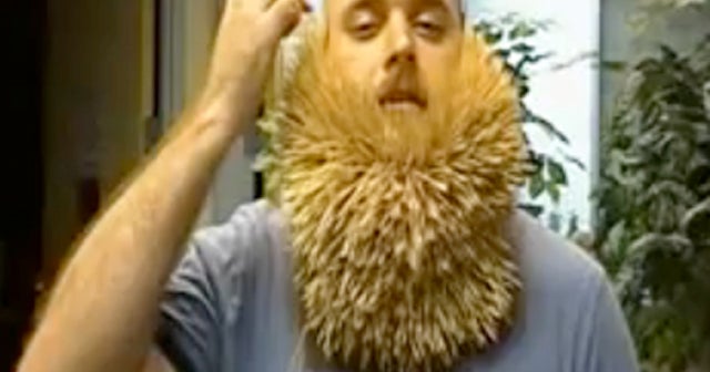 WOW: Man puts 2,747 toothpicks in his beard - CBS News