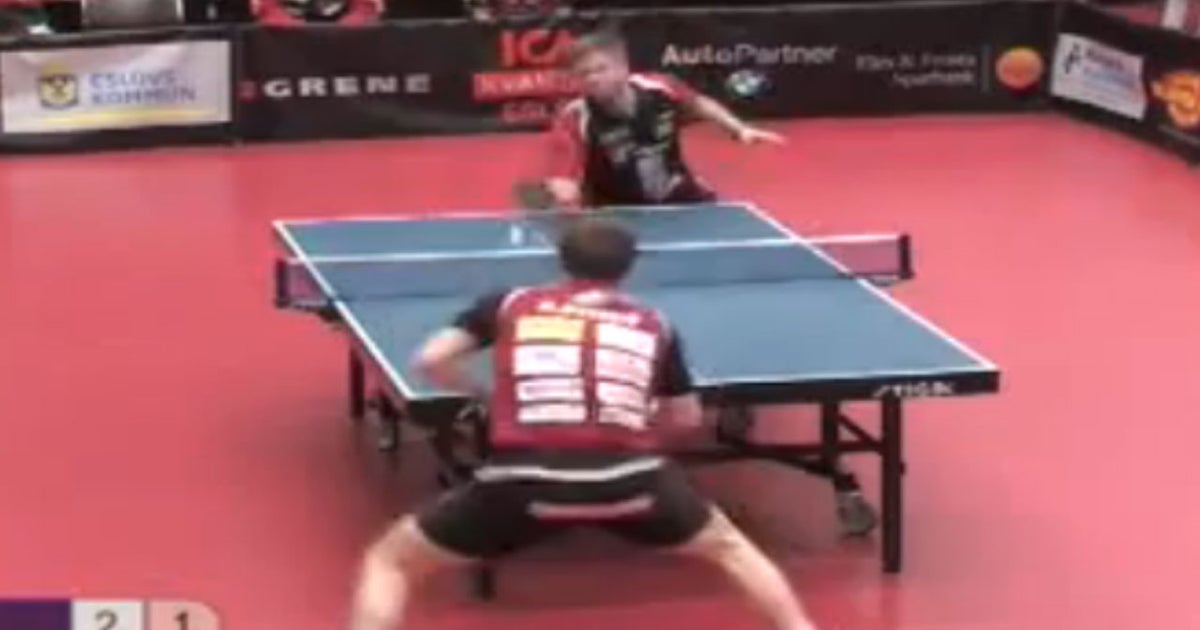 WOW: The greatest ping pong shot ever made - CBS News
