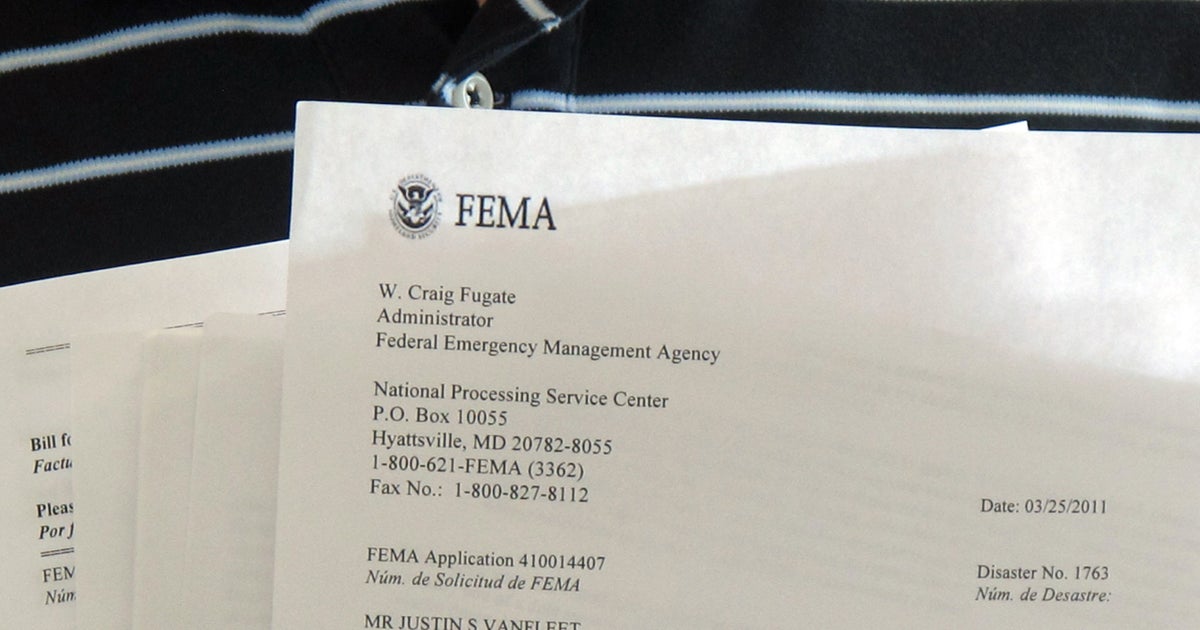 FEMA asks for return of $22M in disaster aid - CBS News