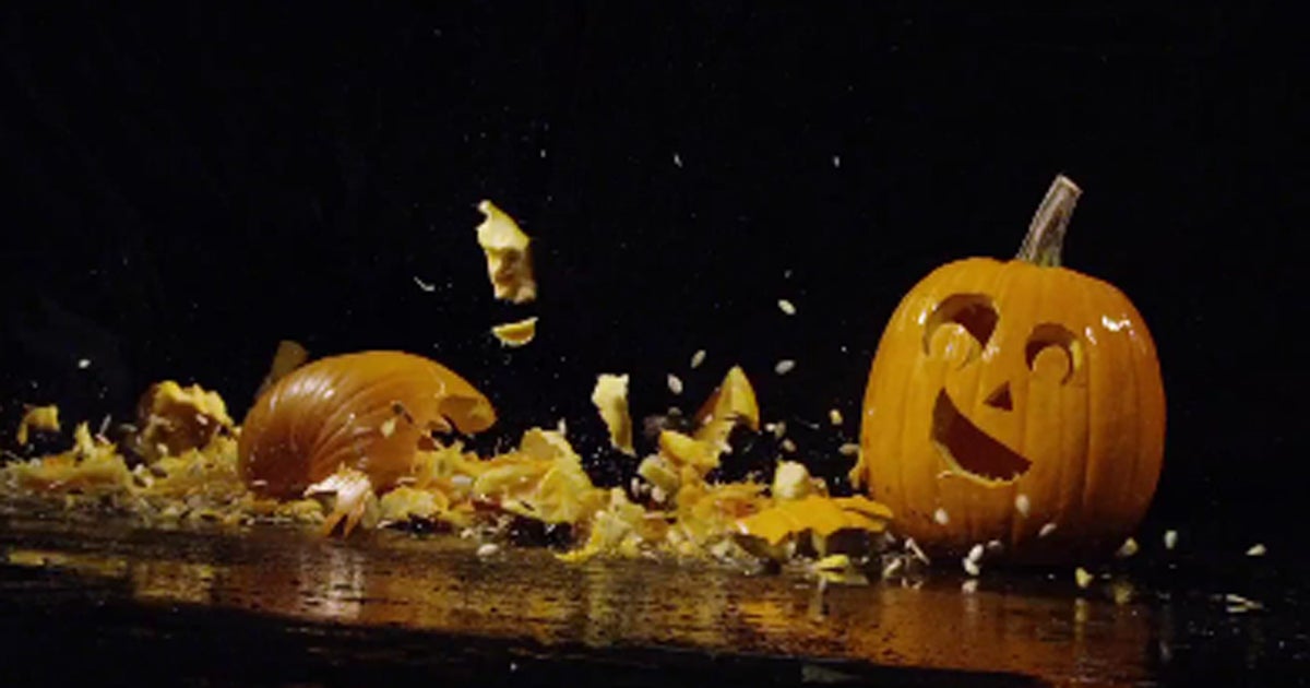 Pumpkins smashed in super slow-motion for Halloween - CBS News