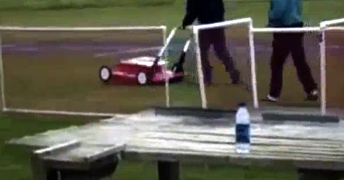 "Awesome Flying Lawnmower" is just what it sounds like - CBS News