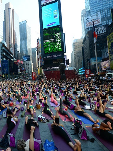 Yoga takes over Times Square for summer solstice