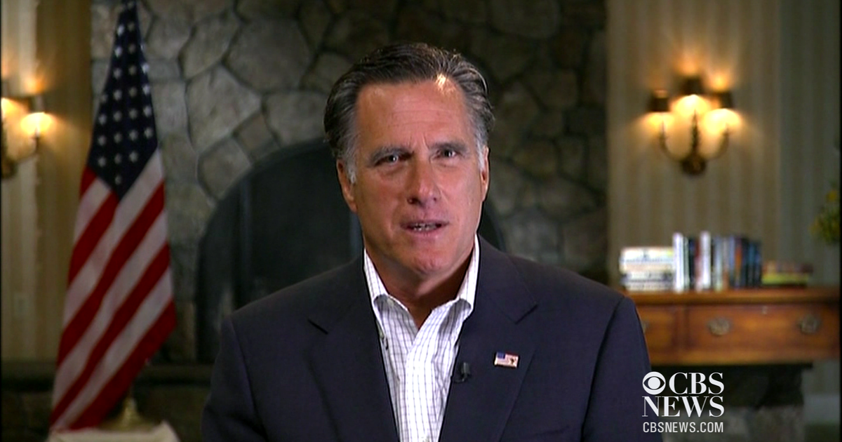 Romney interview with CBS News: Full transcript - CBS News