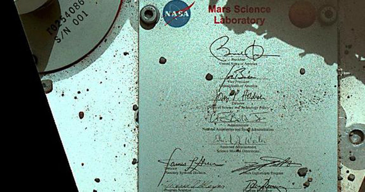 Mars rover carries presidential signature - CBS News