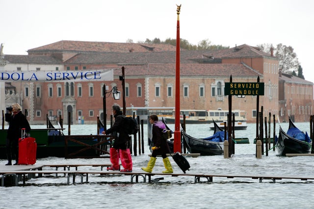 High Tides In Venice 2012 Venice Flood Barrier Hi Res Stock