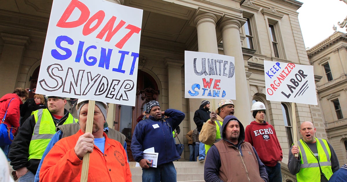 The big union fight in Michigan explained - CBS News