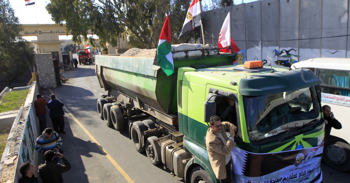 With blockade eased, building materials enter Gaza - CBS News