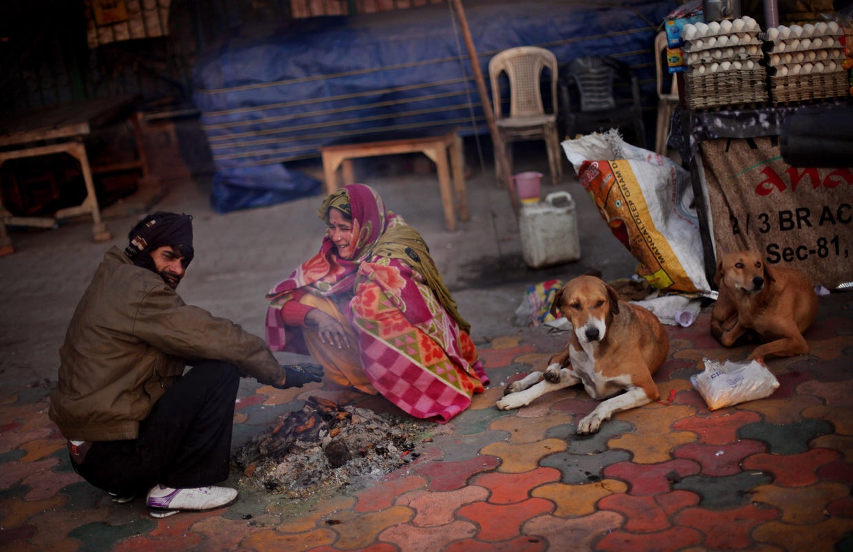 Cold and homeless in India