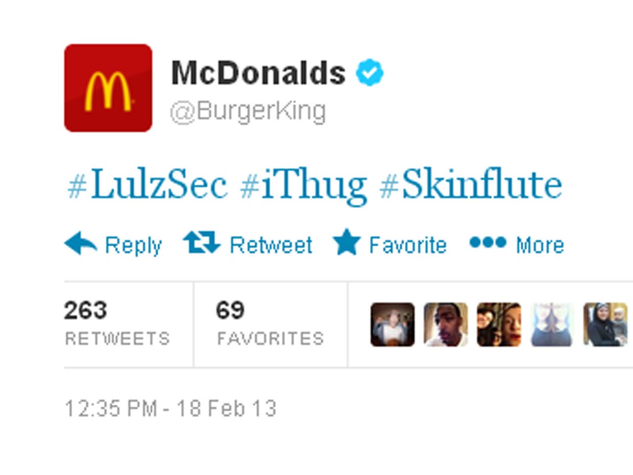 Burger King Twitter hacked, posting under "McDonalds" - CBS News