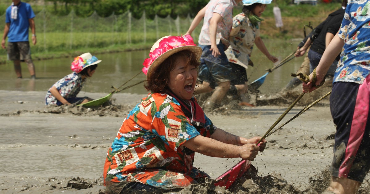Japanese festival celebrates mud
