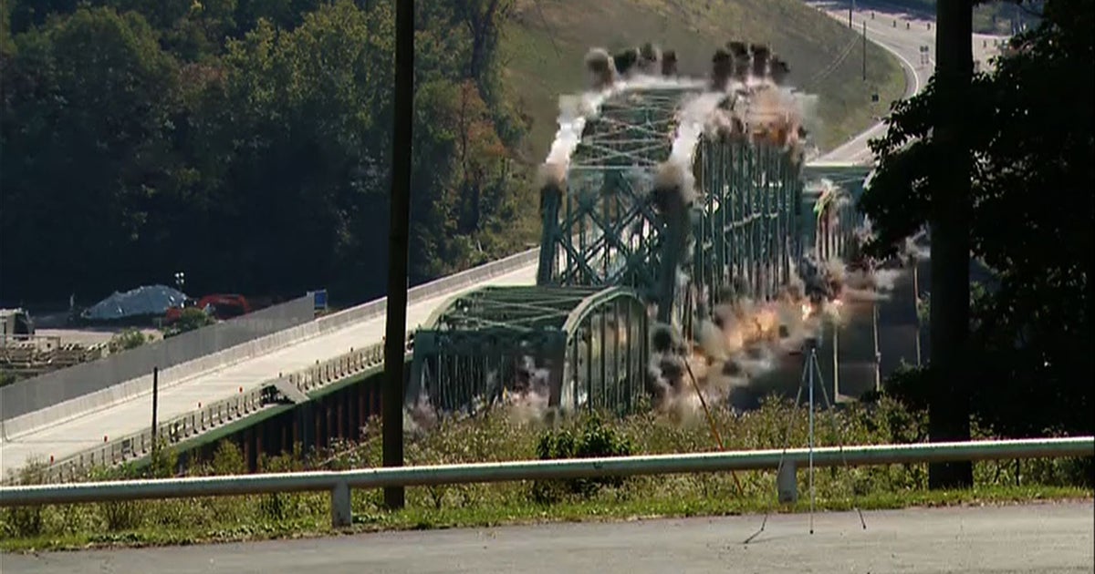 Watch: Bridge implosion in southwest Pa. - CBS News