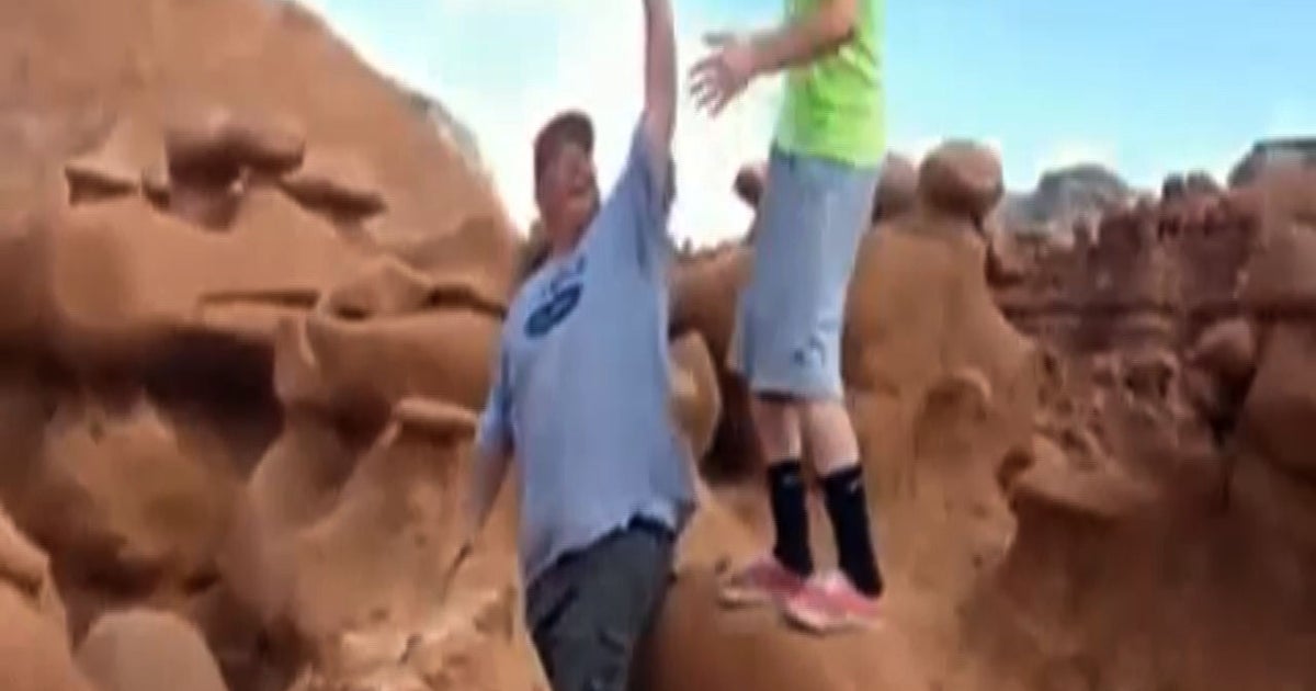 Toppling of ancient rock formation spurs death threats - CBS News