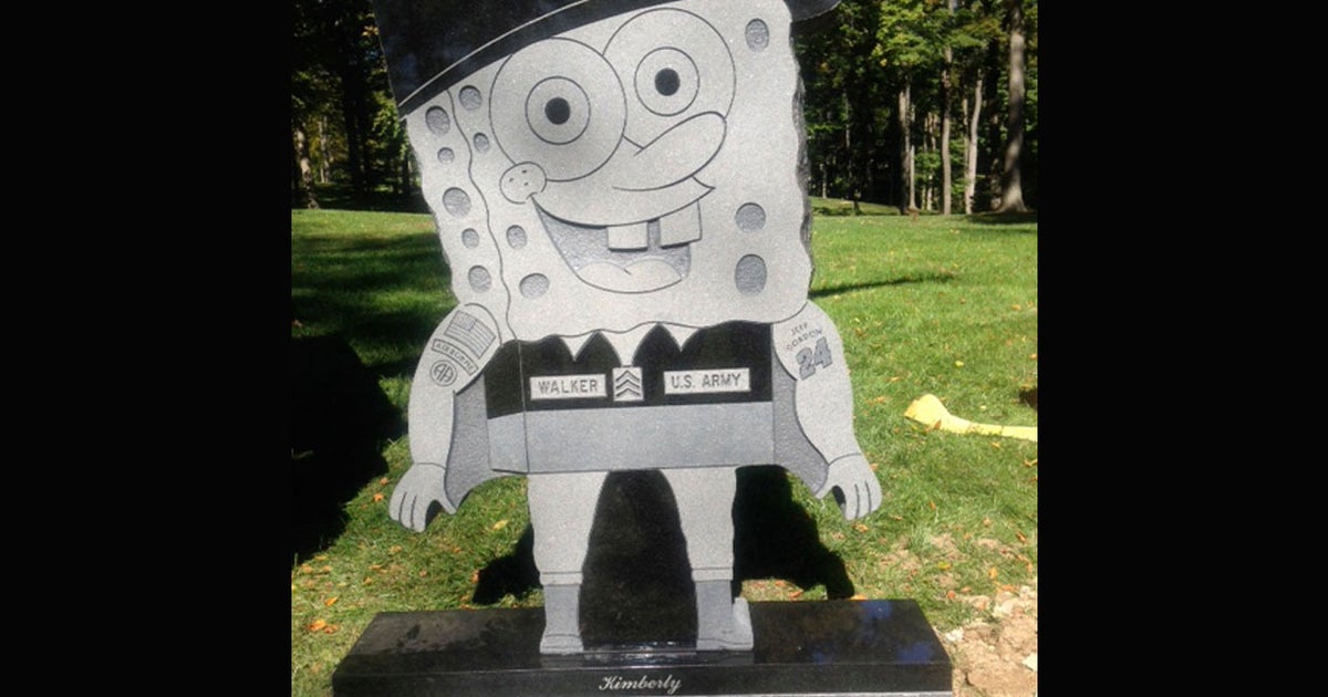Iraq vet's giant Spongebob headstone removed, family irked - CBS News