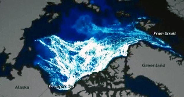 NOAA animation shows rapidly melting Arctic sea ice - CBS News