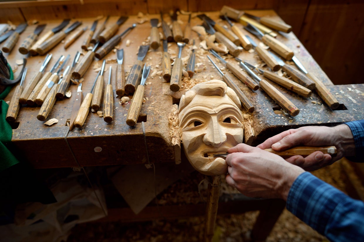Inside a carnival mask workshop