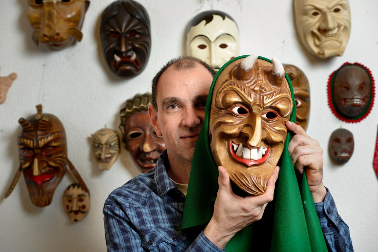Inside a carnival mask workshop