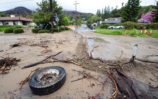 Rain creates rivers of mud in California