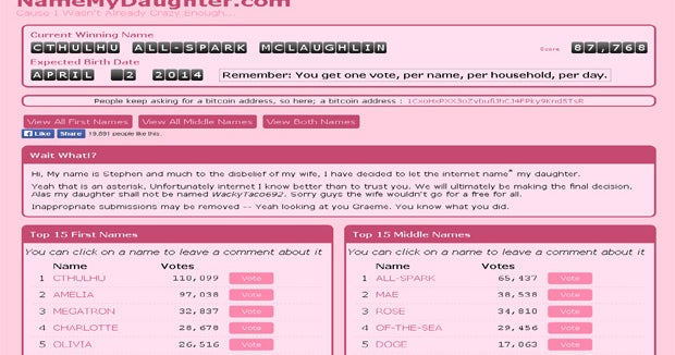 Parents asked the Internet to help name their baby - CBS News