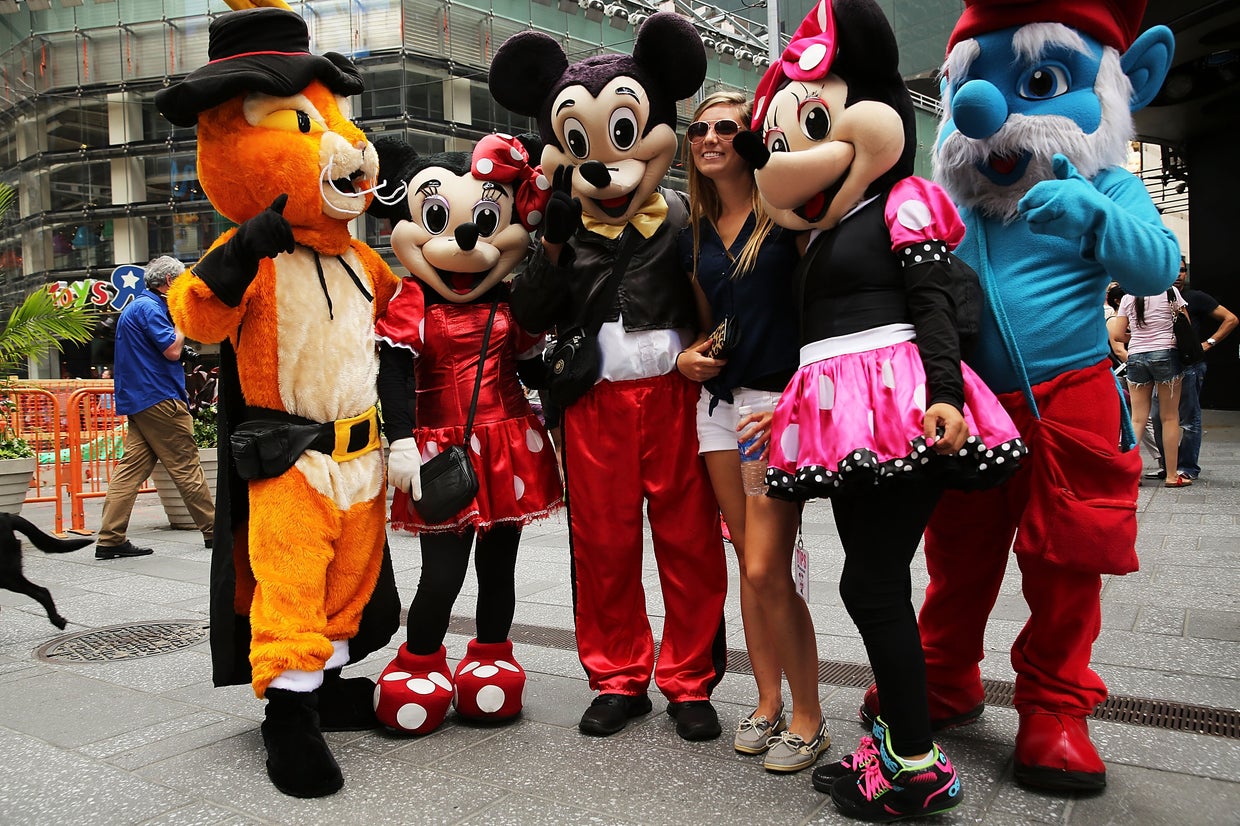 Costumed characters in New York City's Times Square raise questions