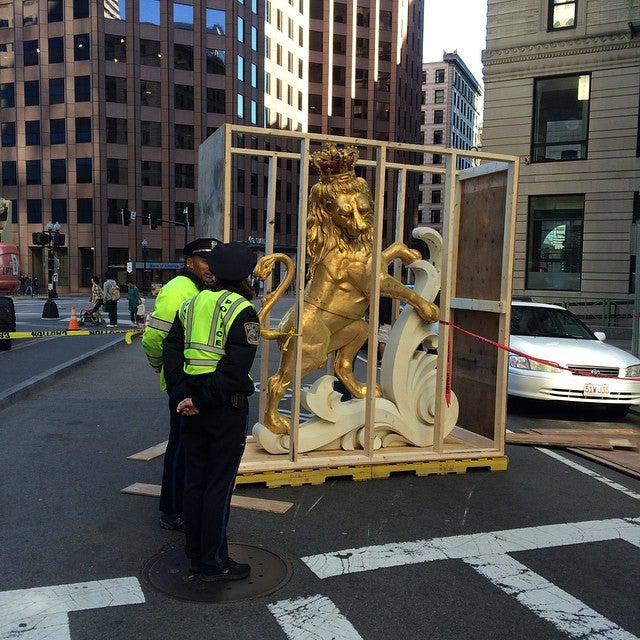 Boston time capsule believed found in lion statue - CBS News
