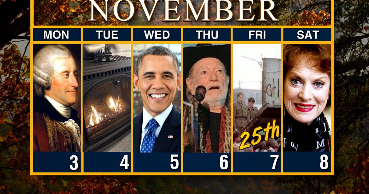Calendar: Week of November 3 - CBS News