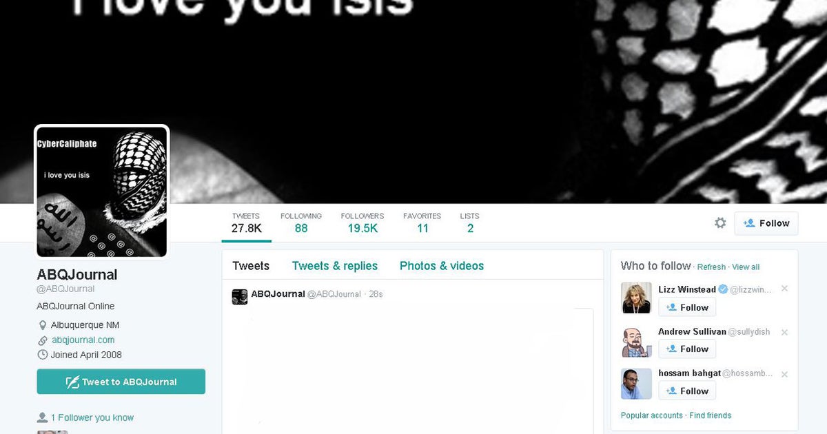 News websites, Twitter feeds hacked with pro-ISIS message - CBS News