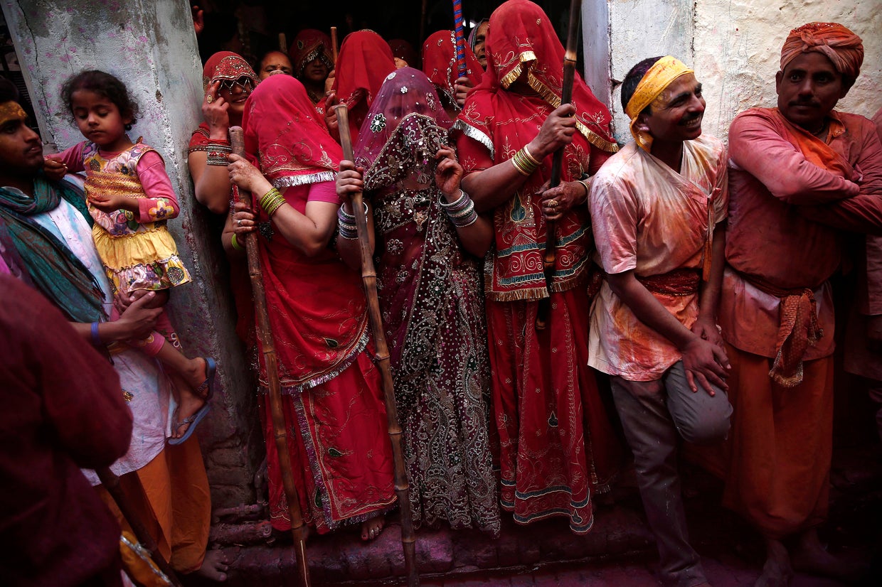 Colorful Hindu religious festival of Holi celebrated as the harvest ...