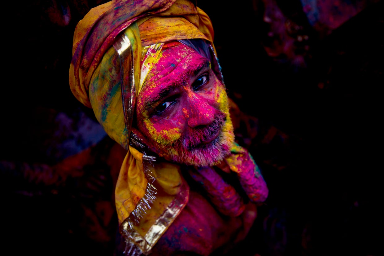 Colorful Hindu religious festival of Holi celebrated as the harvest ...