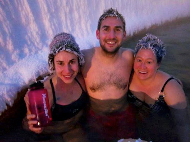 Canada's crazy frozen hair contest in Takhini Hot Springs