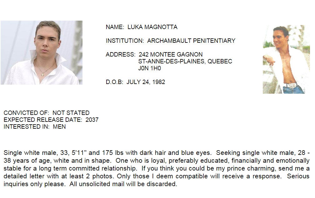 Killer in Canadian dismemberment case: Luka Magnotta