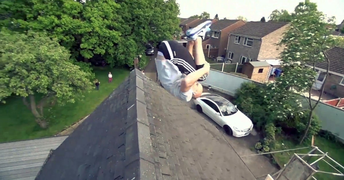 Stuntman jumps over his house, on The Feed! - CBS News