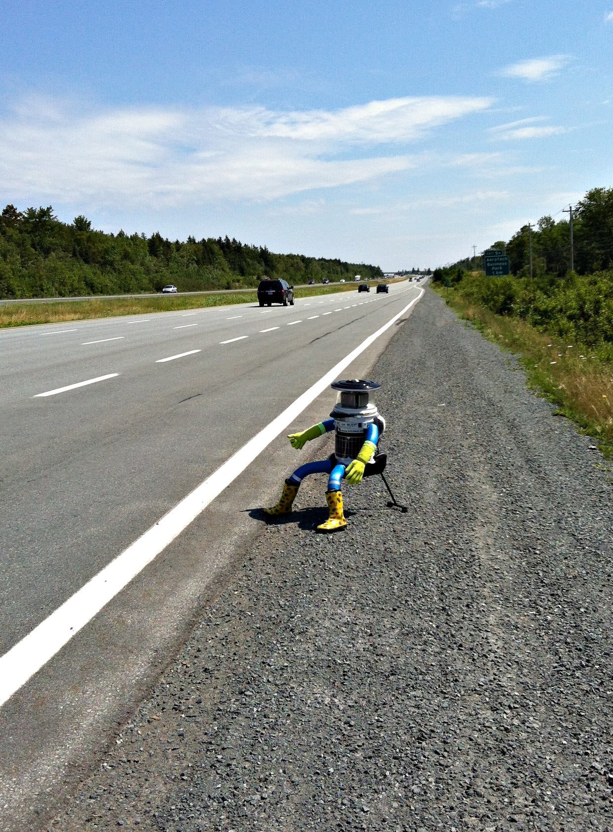 Life and times of the hitchhiking robot before his untimely demise
