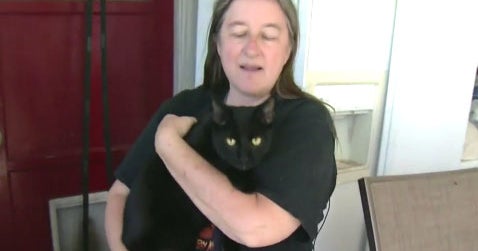 Woman trying to rescue cat ends up needing rescuing - CBS News