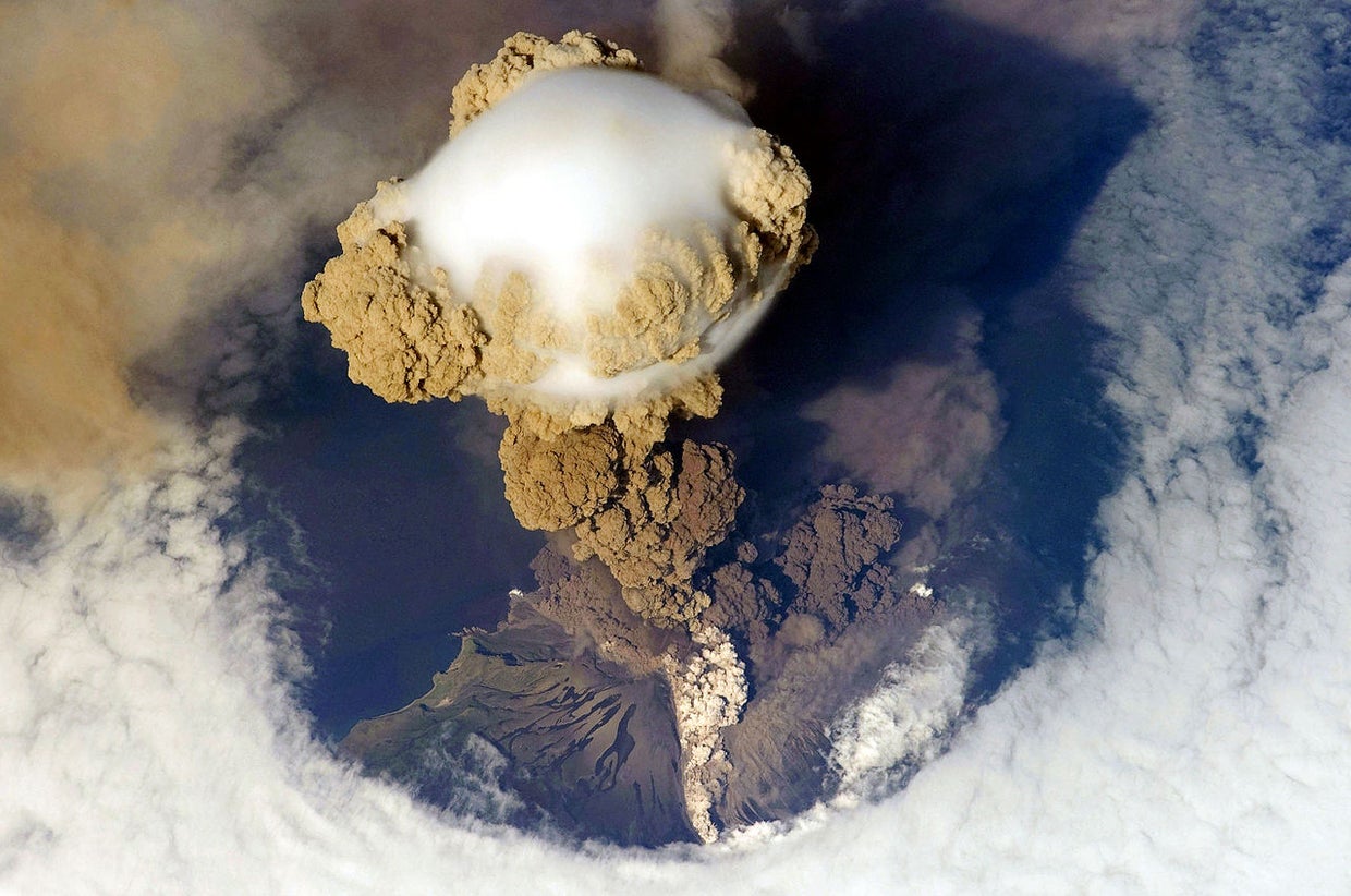 Volcanic eruptions seen from space