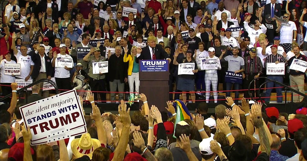 Trump-led salute at Florida rally creates stir on social media - CBS News