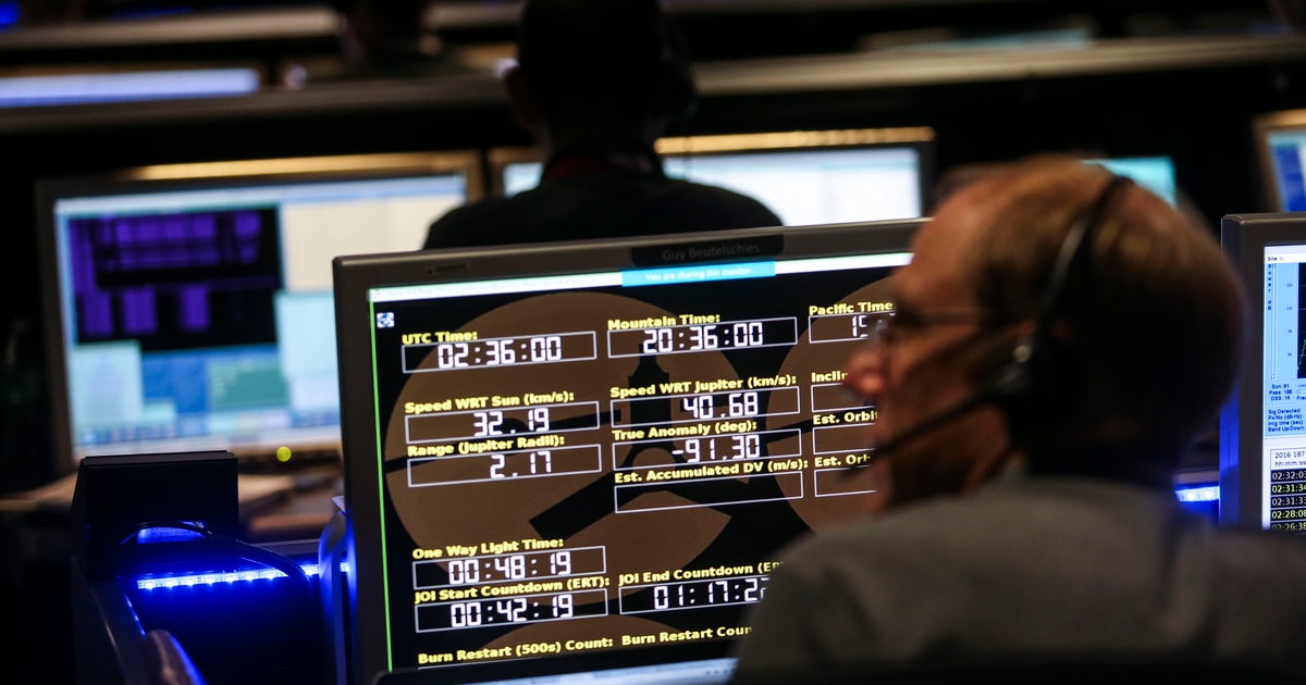 NASA spacecraft sends first pictures since arriving at Jupiter - CBS News