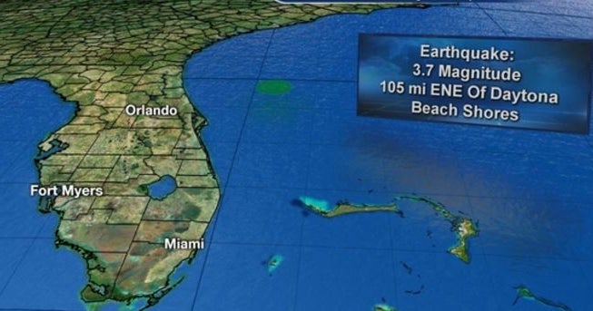 Rare earthquake recorded off Daytona, Florida - CBS News