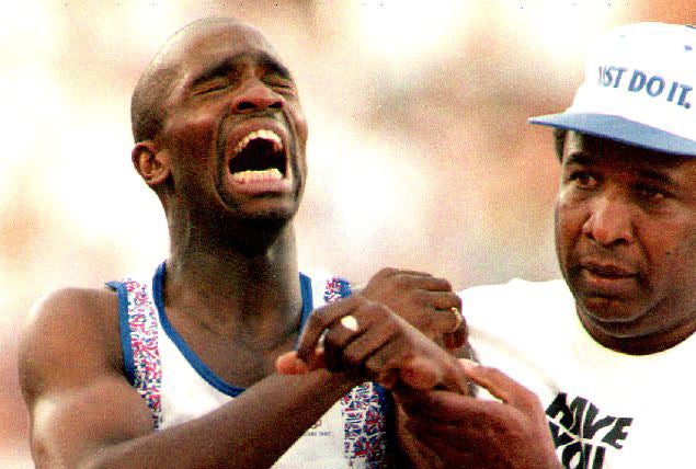 Olympics moment: Derek Redmond finishes 400m with dad in Barcelona ...