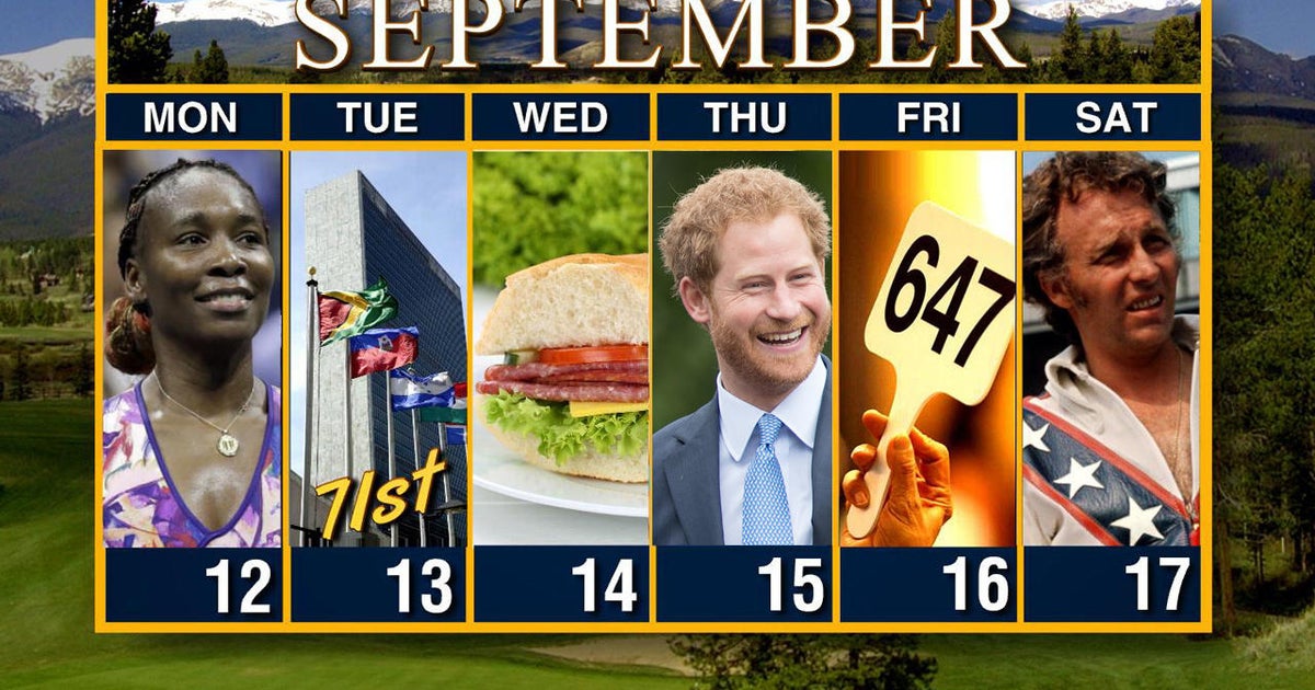 Calendar: Week of September 12 - CBS News