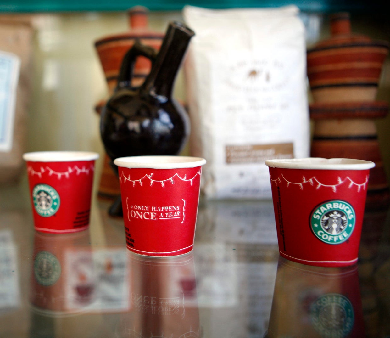 Starbucks seasonal cups through the years