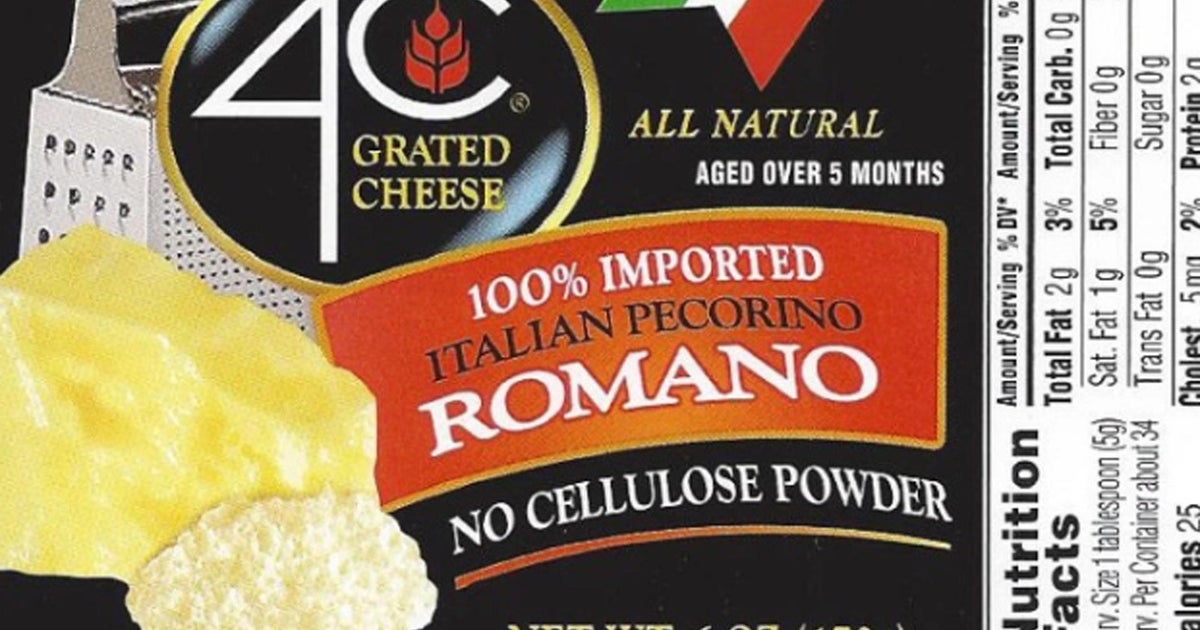 Grated cheese recalled over salmonella concerns - CBS News
