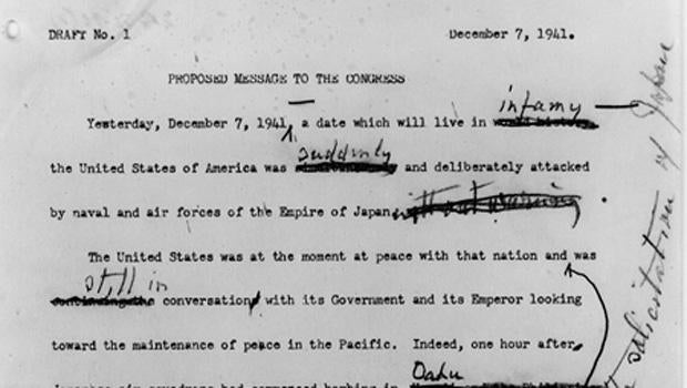 Pearl Harbor: How FDR responded to the "day of infamy" - CBS News