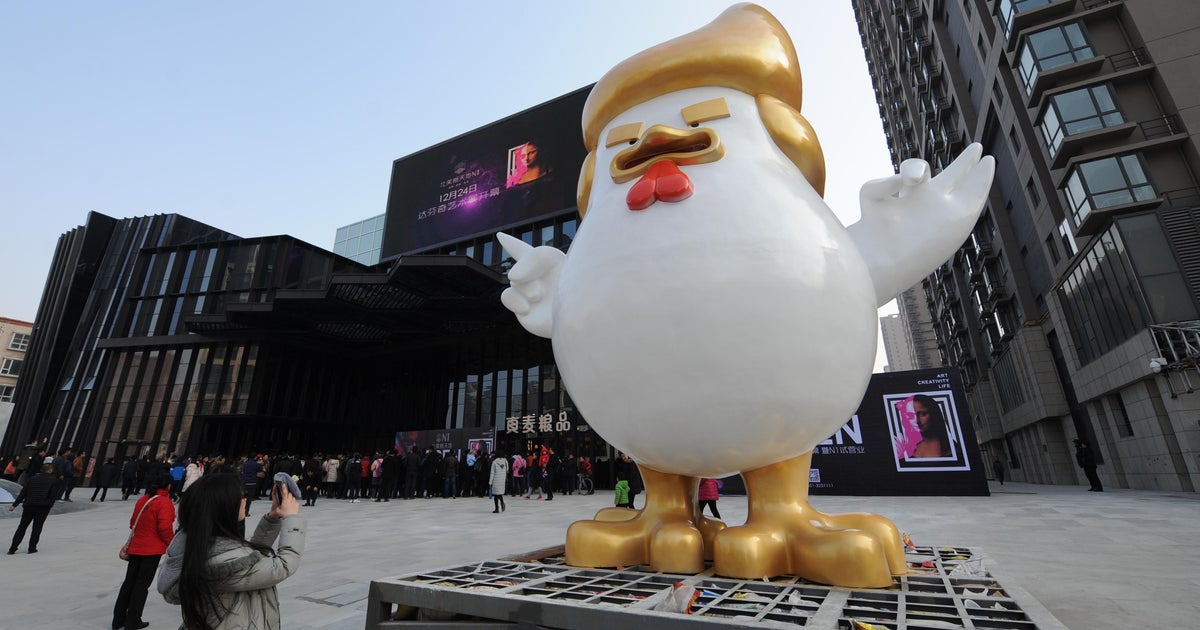Donald Trump rooster statue graces China mall - CBS News
