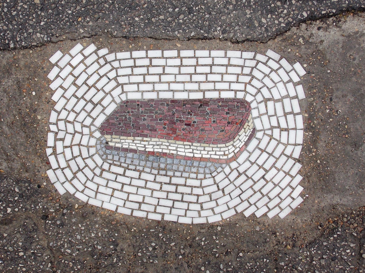 Street art: Jim Bachor's pothole mosaics