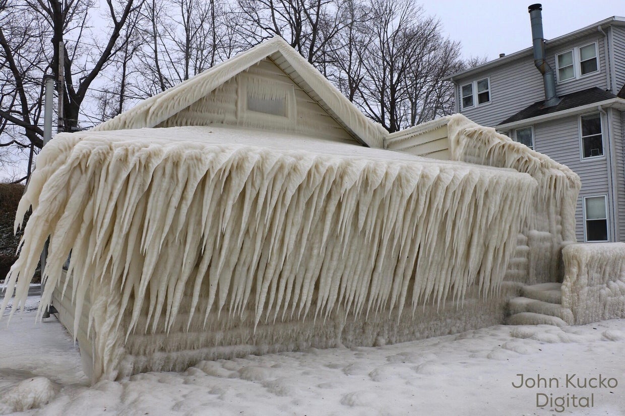 This house in upstate New York is completely encased in ice - CBS News