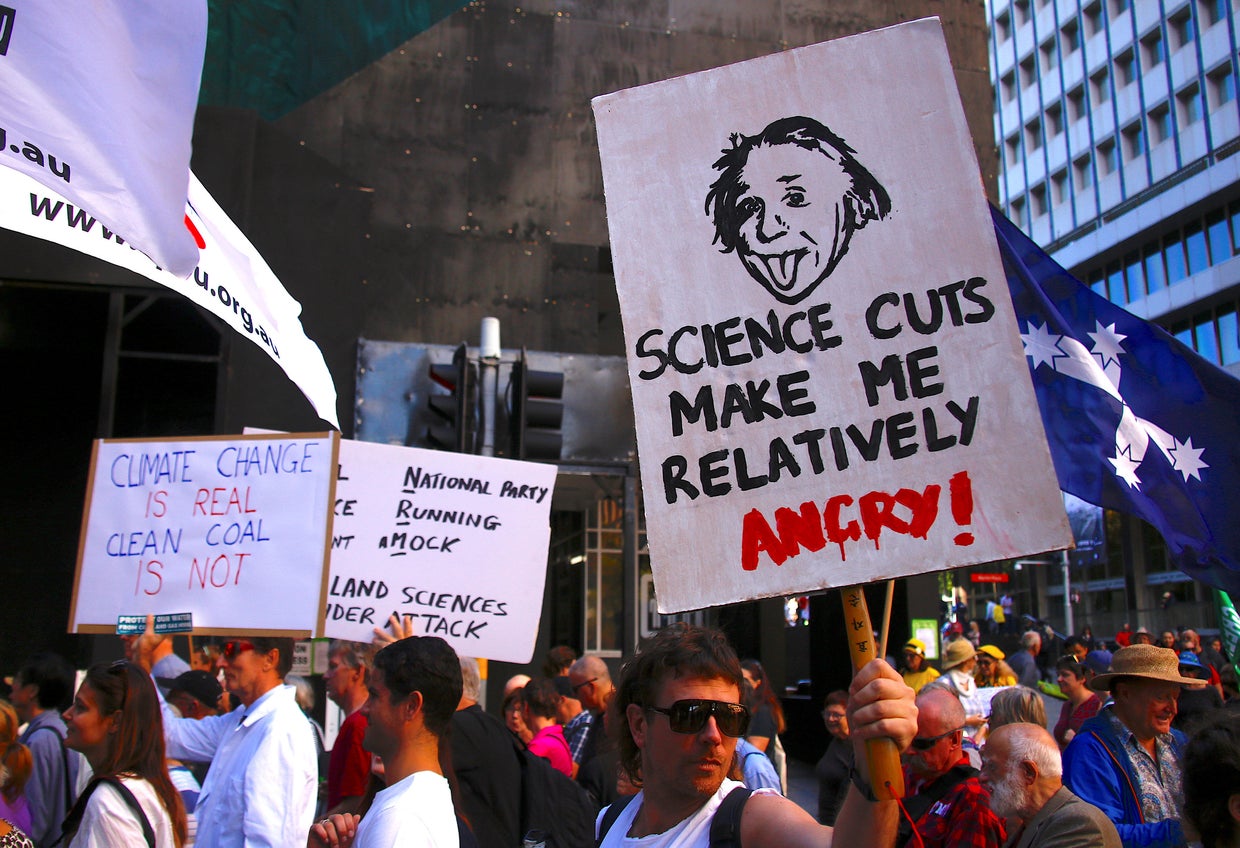 March for Science protesters take to the streets to mark Earth Day ...
